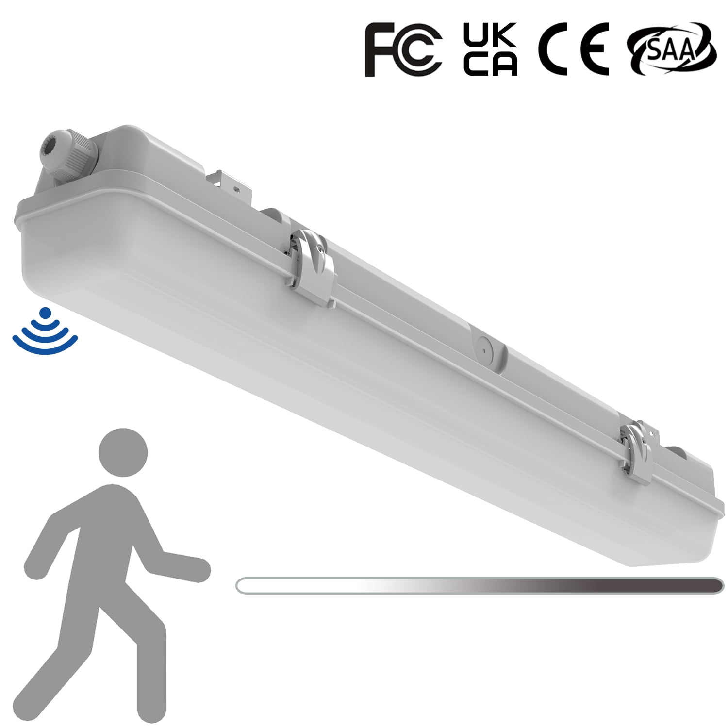 2FT Tri-Level Motion Sensor LED Vapor Tight Light, IP65 IK08, 10W ...