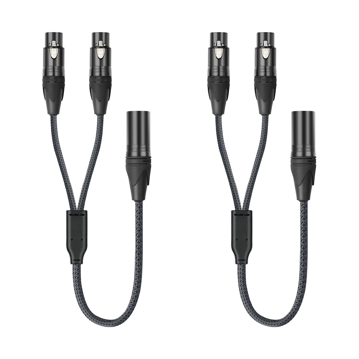 2Feet XLR Male to Dual Female y Splitter Adapter,XLR Y Splitter Cable 1 ...