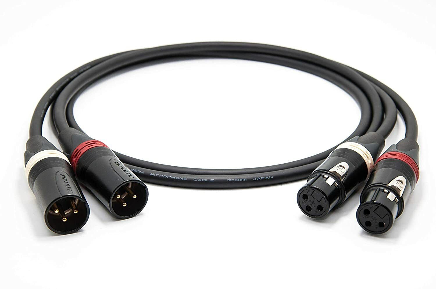 2Foot-Mogami 2534 Quad Pair (L,R) Cable | Neutrik XLR Female - XLR Male ...