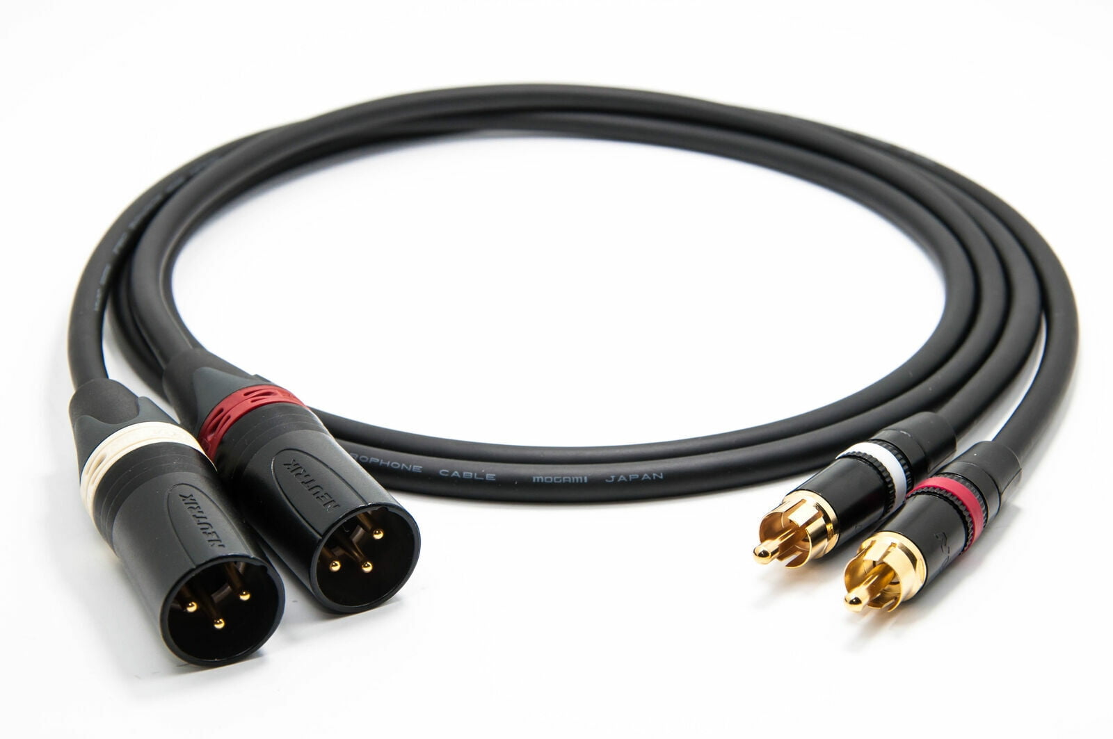 2Foot -Mogami 2534 Quad Stereo Pair (L, R) cables | Neutrik Gold RCA to ...