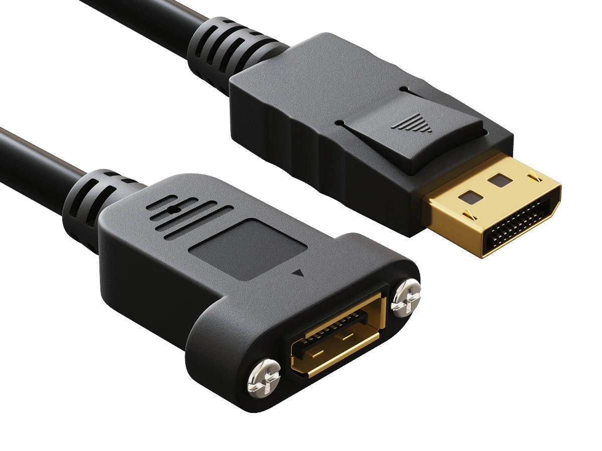 2Ft Displayport 1.2 Panel Mount Male To Female Displayport Adapter ...