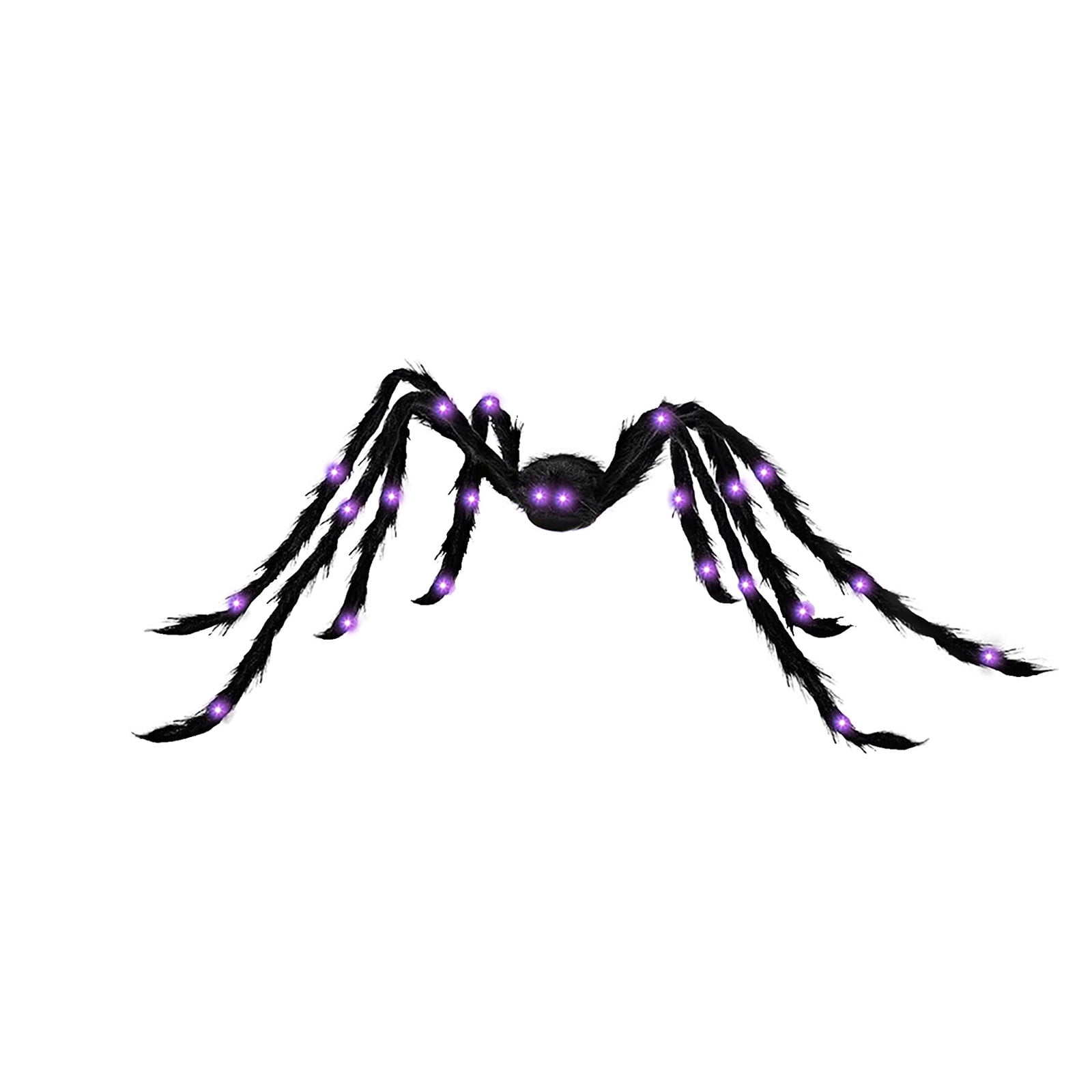 2Ft Halloween Giant Spider, Light up Spider, Purple LED Light Halloween ...