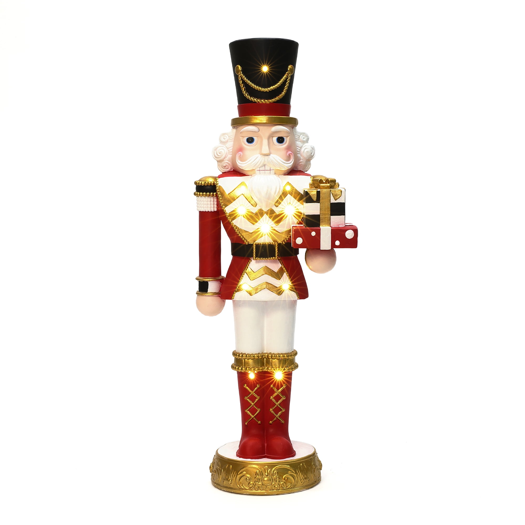 2Ft Tall Nutcracker Red Soldier with Presents Holiday Decoration with ...