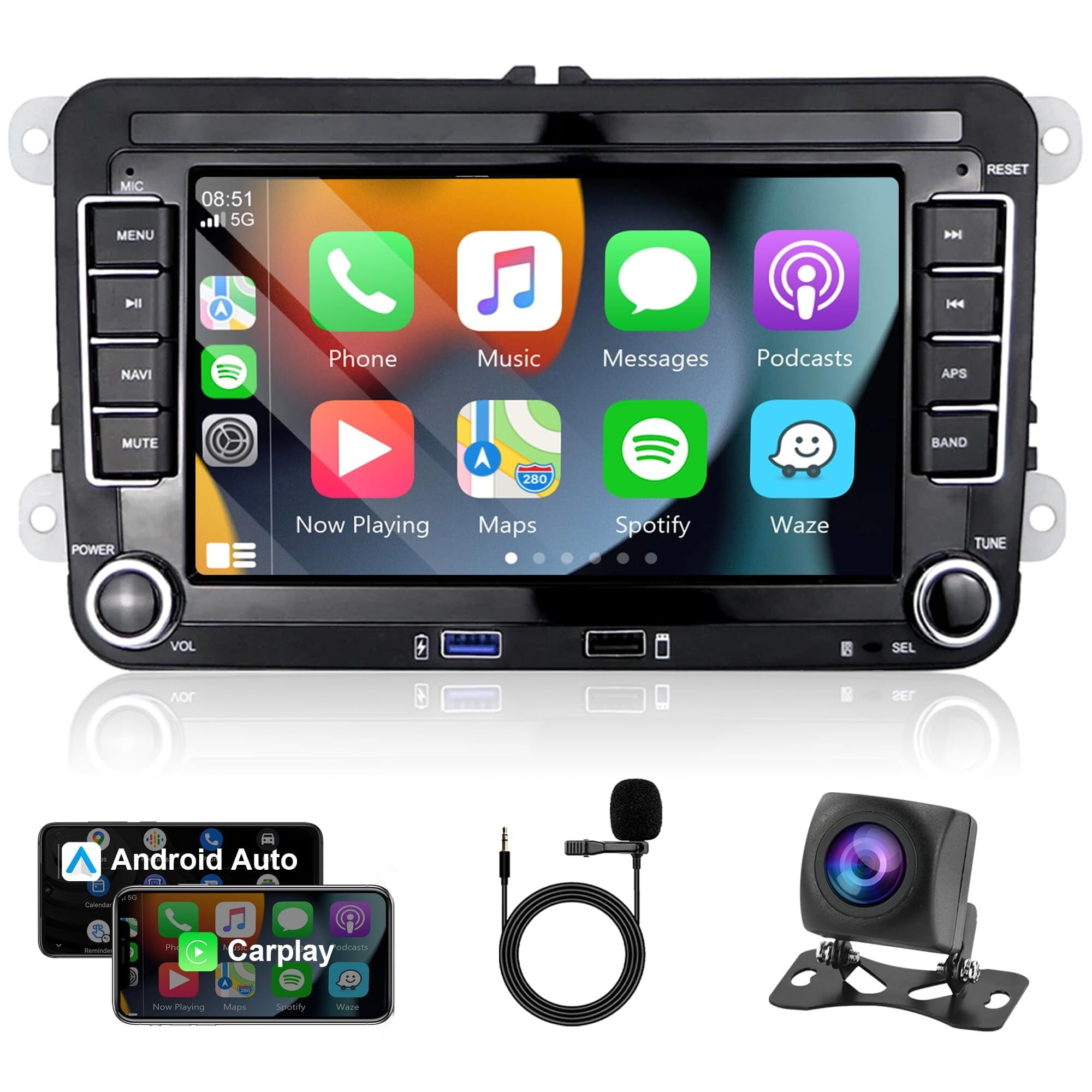 2G 32G Android Car Radio for VW Passat Tiguan Golf MK5 MK6 Jetta T5 EOS Polo Car Stereo with ...