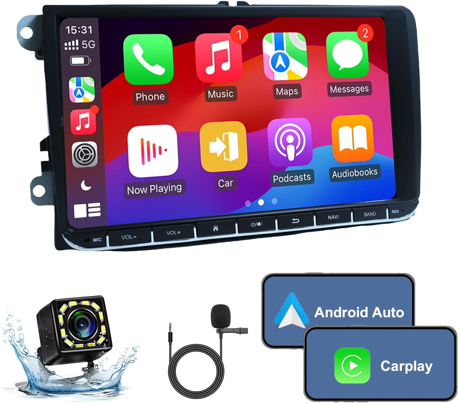 2G+32G Android13 9 Inch IPS Touchscreen Car Stereo for VW Passat Jetta Tiguan Golf MK5 MK6 T5 ...