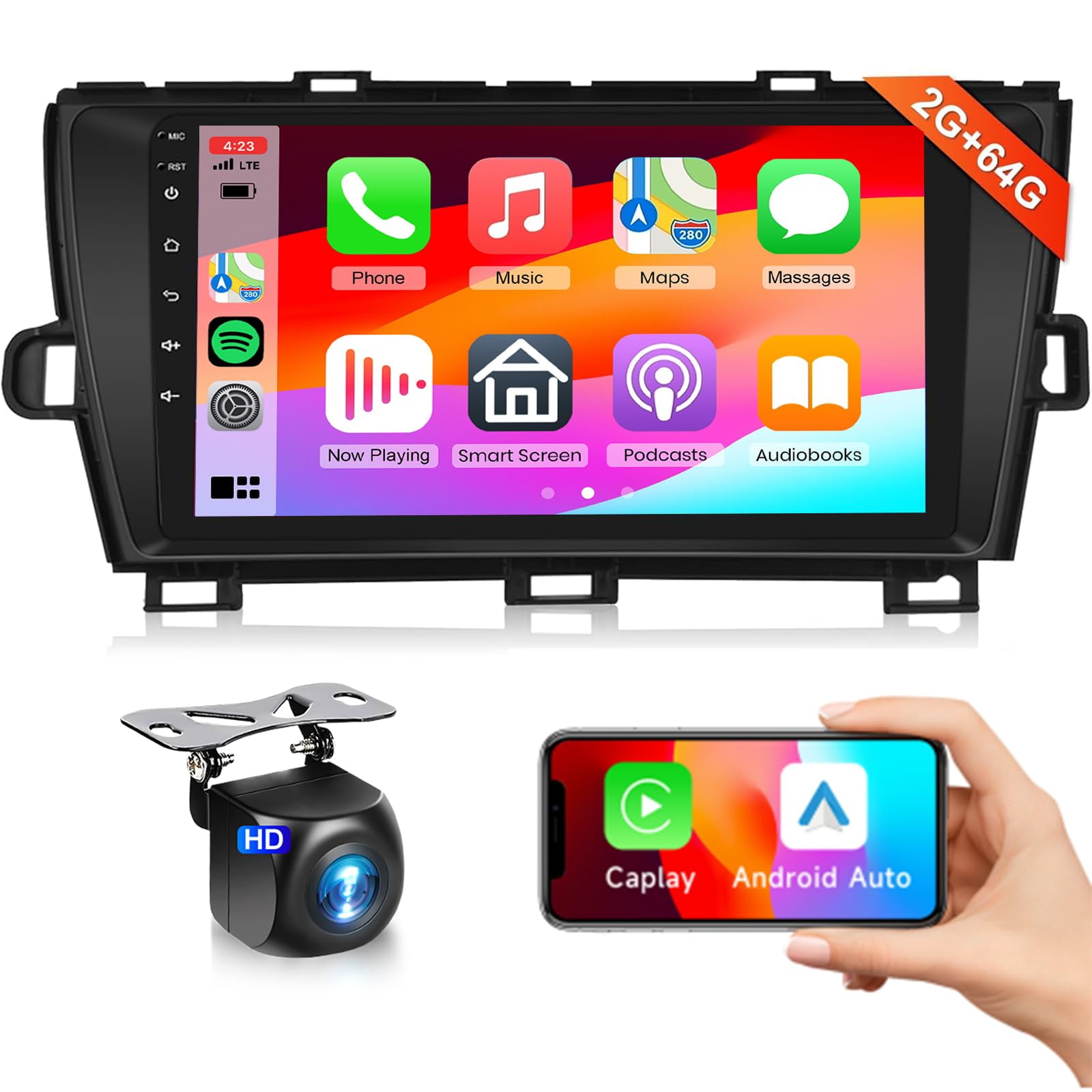 2G 64G Android Car Stereo for Toyota Prius 2010-2015 with Wireless Car ...