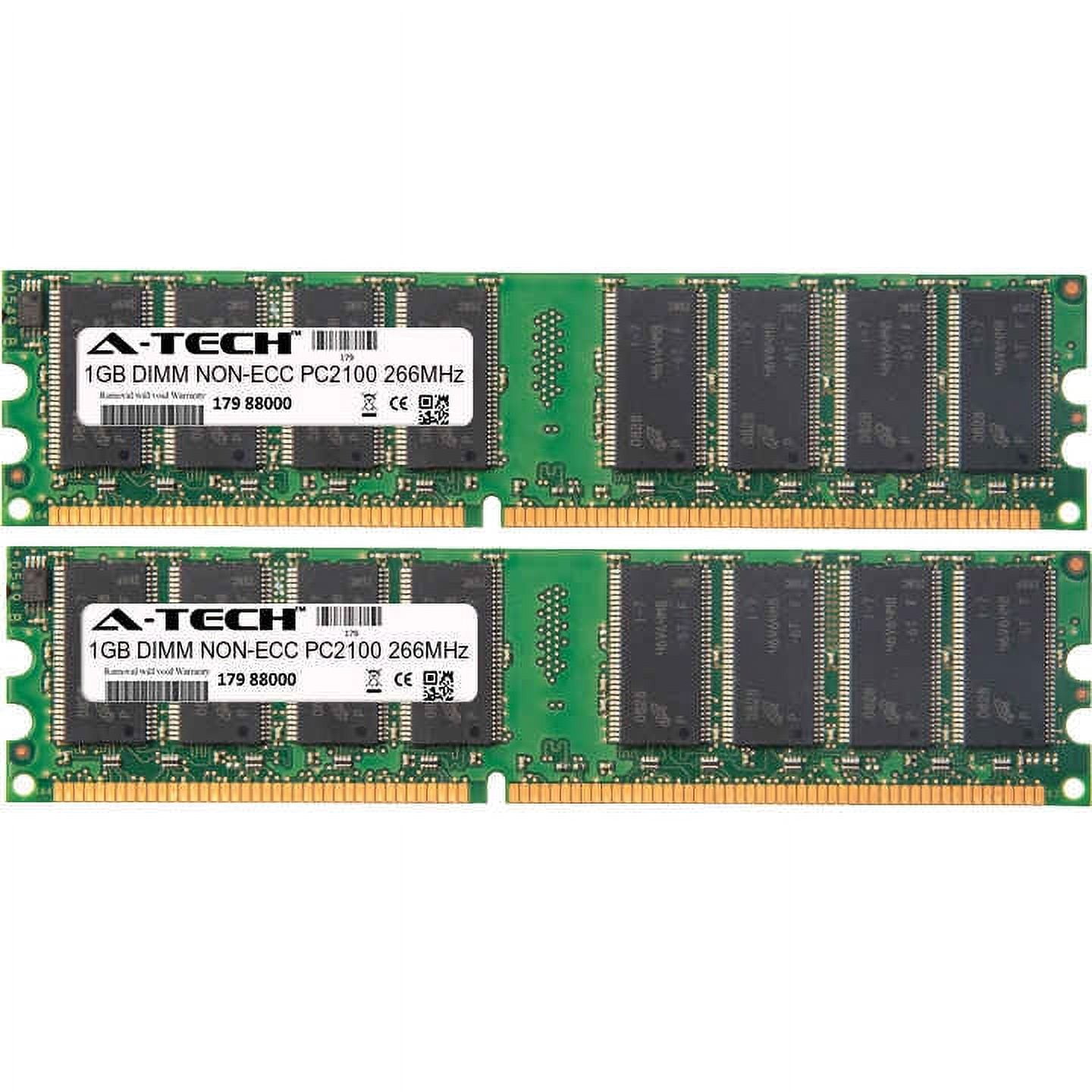 2GB Kit 2x 1GB Modules PC2100 266MHz NON-ECC DDR DIMM Desktop 184-pin ...