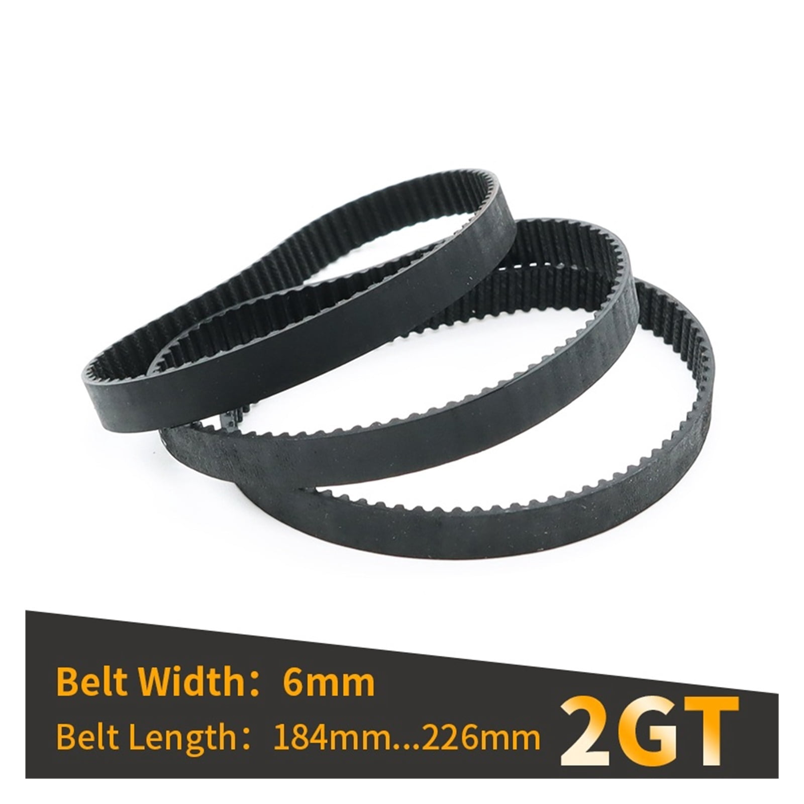 2GT Rubber Closed Loop Timing Belt 6mm Width - Length Options 184-226mm ...