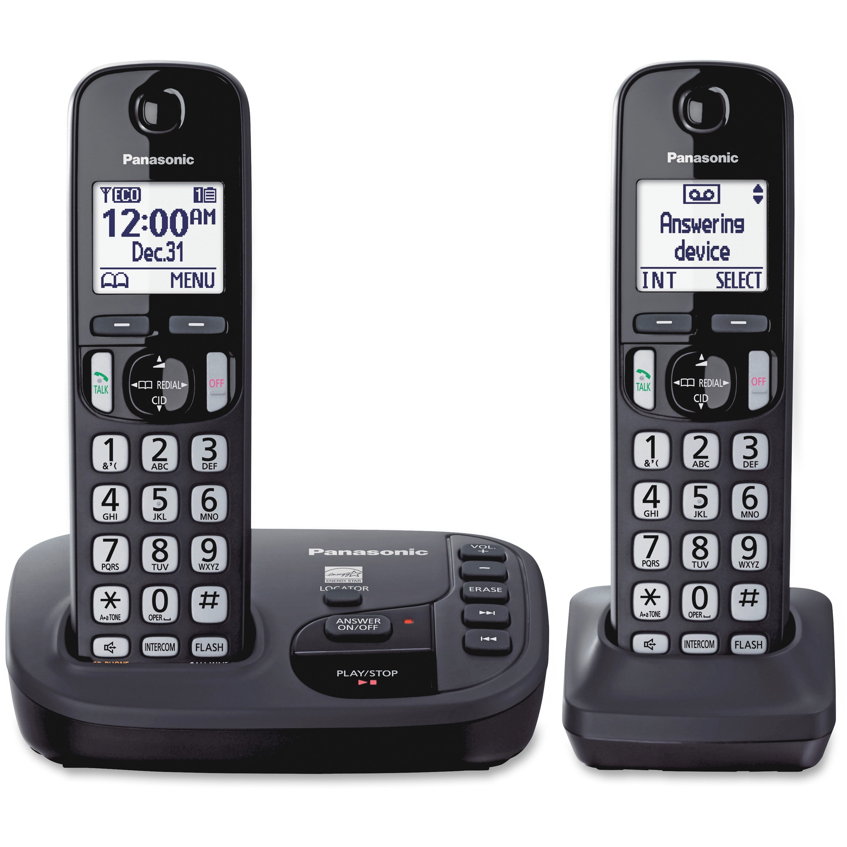 2HANDSET CRDLS ANSWERING SYST TALKING CALLER ID LARGE 1.6IN DISP ...