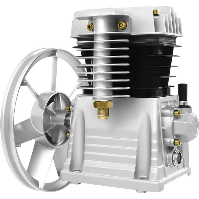 2HP Air Compressor Pump, 1.5KW Piston Twin Cylinder Air Compressor Head ...