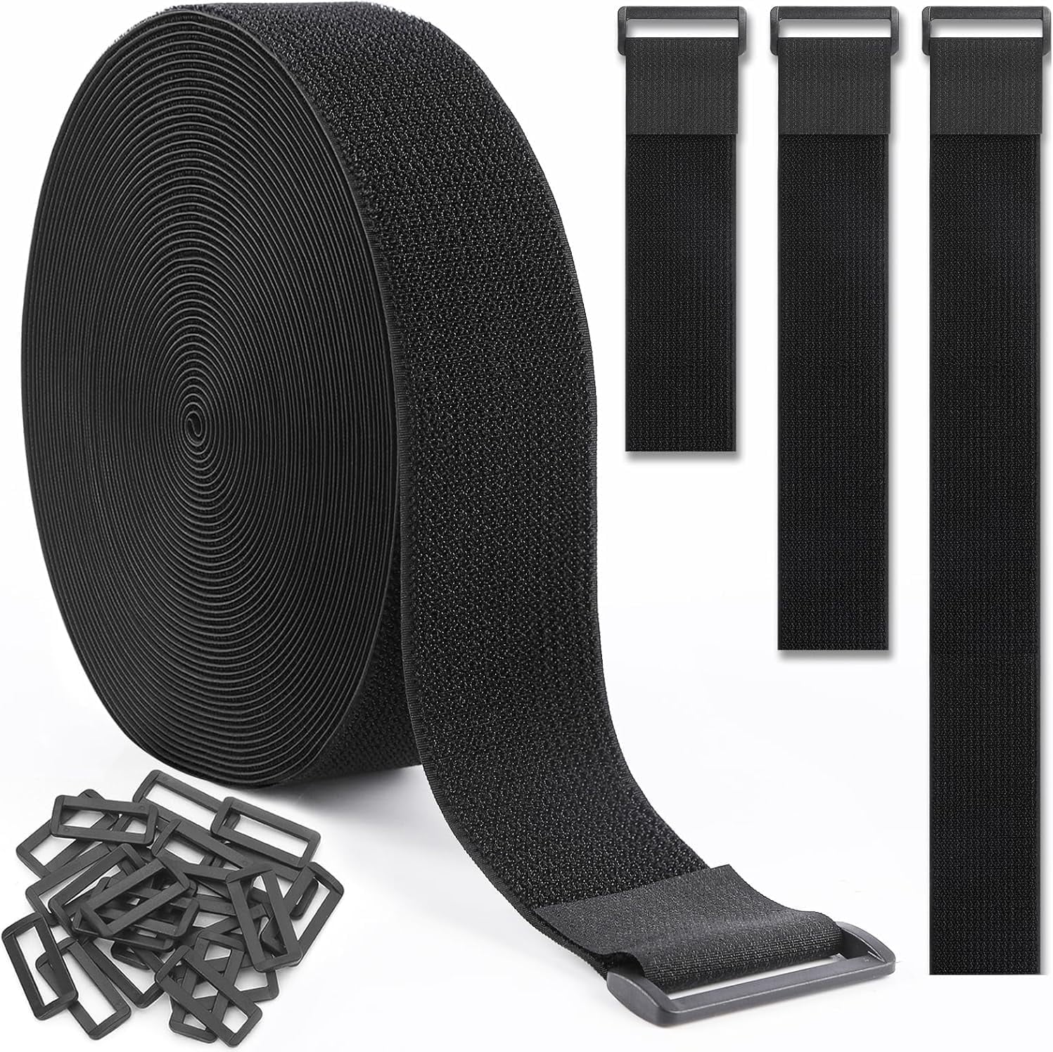 2In x 20Ft Cinch Straps Nylon Heavy Duty with 25 Buckles, Cut to Length ...