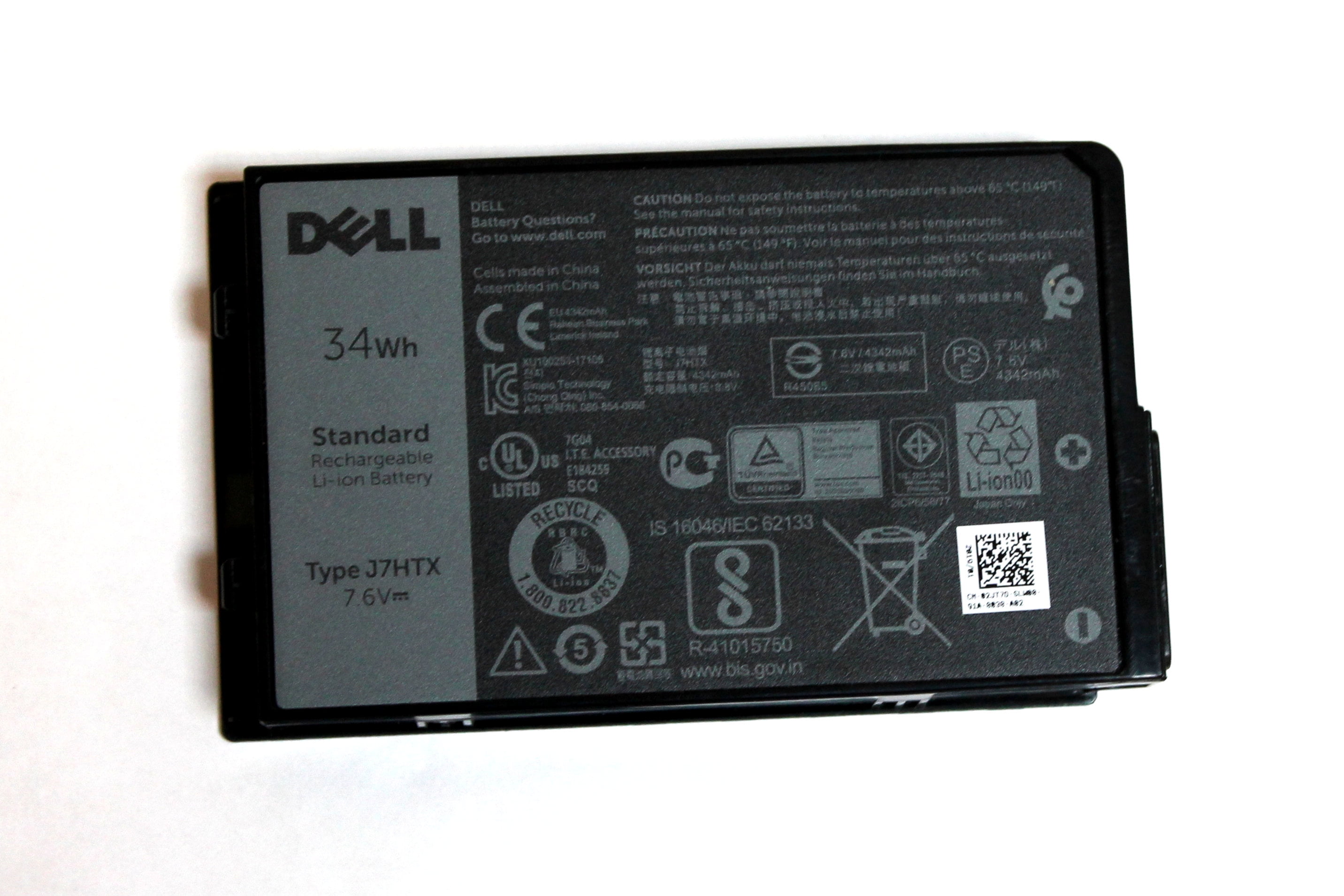 2JT70 Dell Latitude 7202 7212 Rugged Genuine 34Wh Battery J7HTX ...