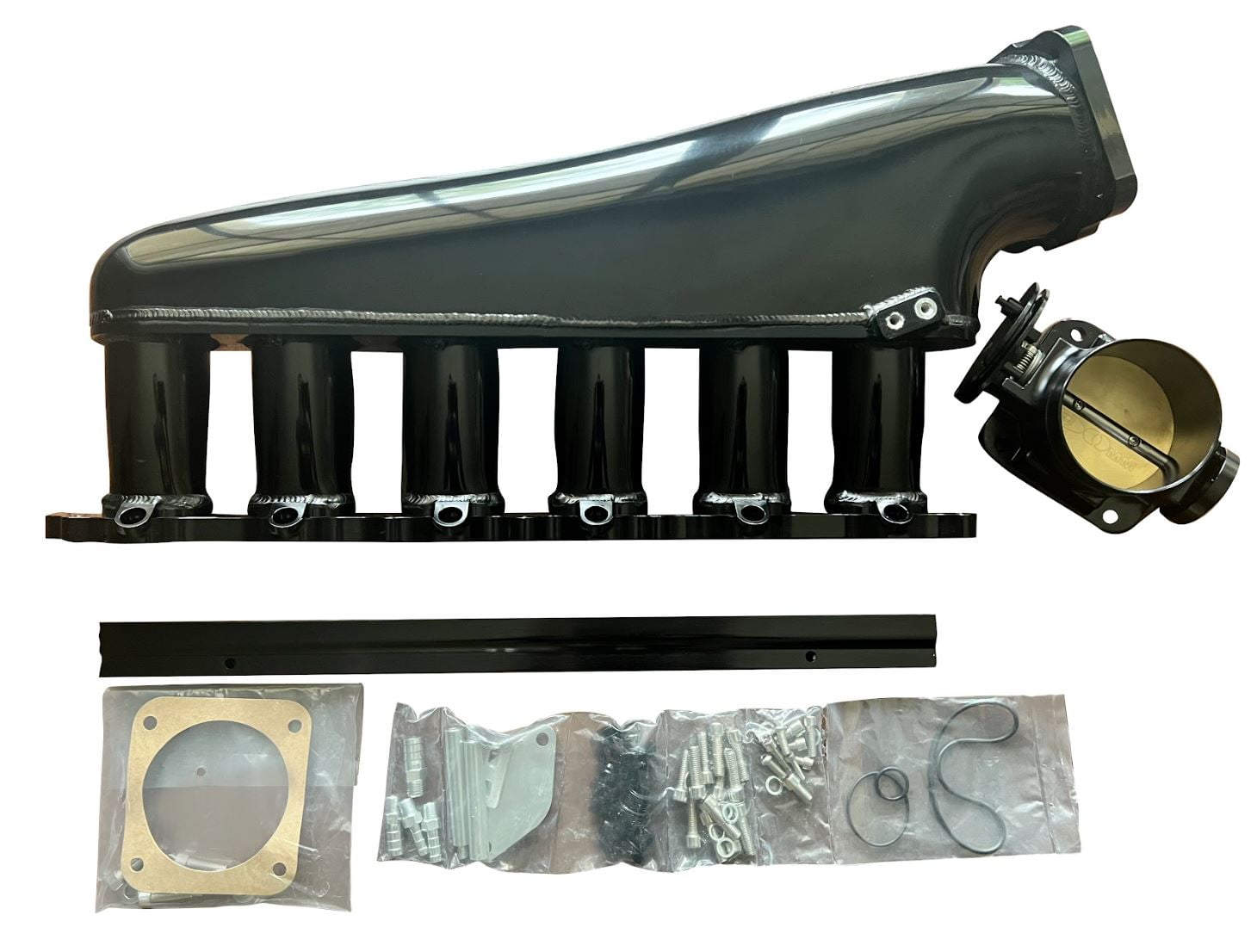 2JZ-GTE Billet Intake Manifold Fuel Rail Throttle Body 90mm TB Supra 2J ...