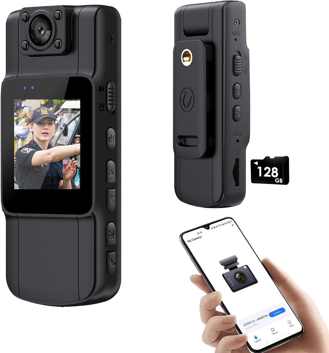 2K(1440P) WiFi Body Cam, Waterproof Law Enforcement 128GB Body Camera ...