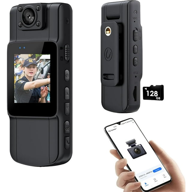 2K(1440P) WiFi Body Cam, Waterproof Law Enforcement 128GB Body Camera ...