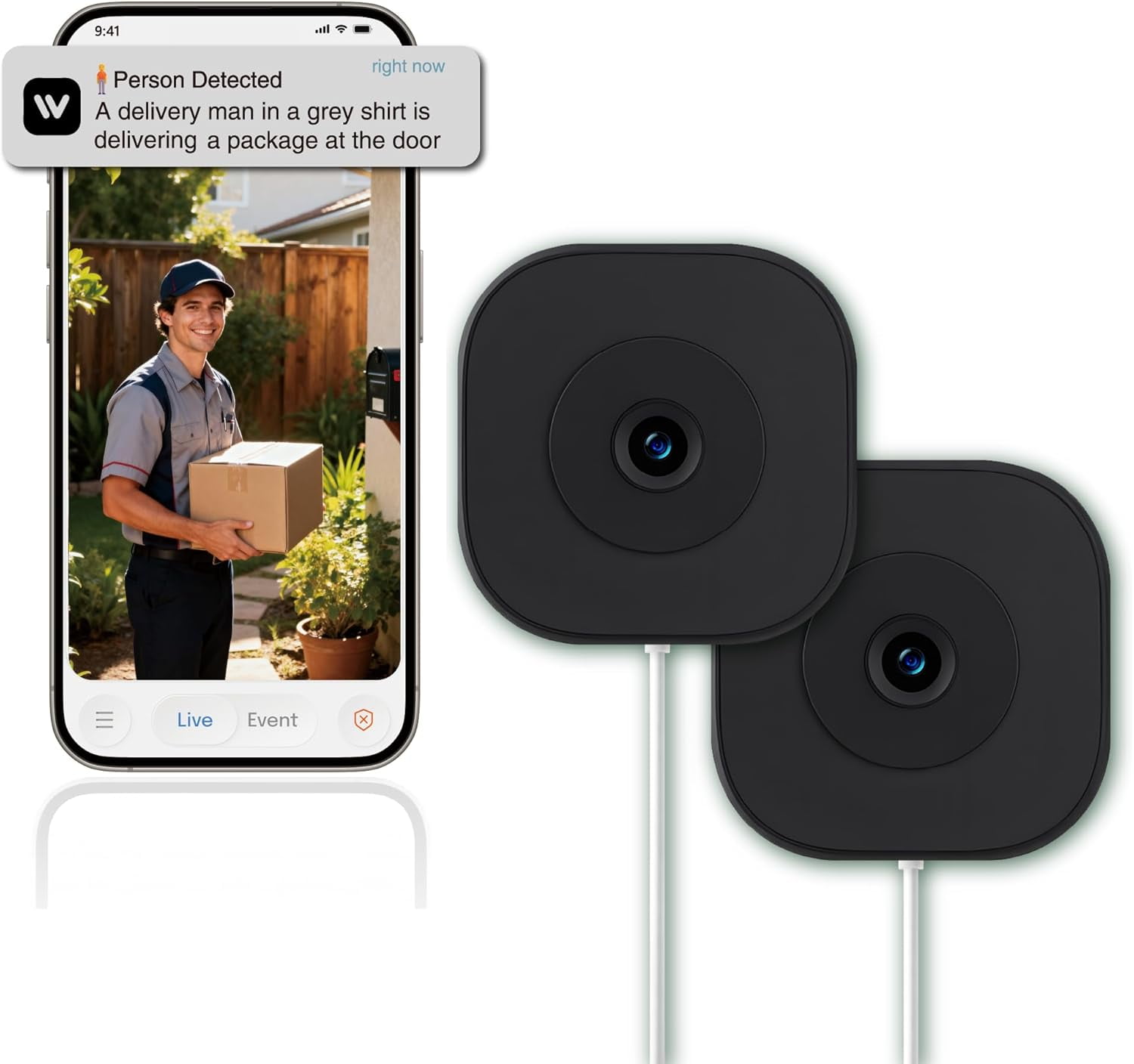 2K 2.4GHz WiFi Window Security Camera - Smart AI Motion Detection, Full ...