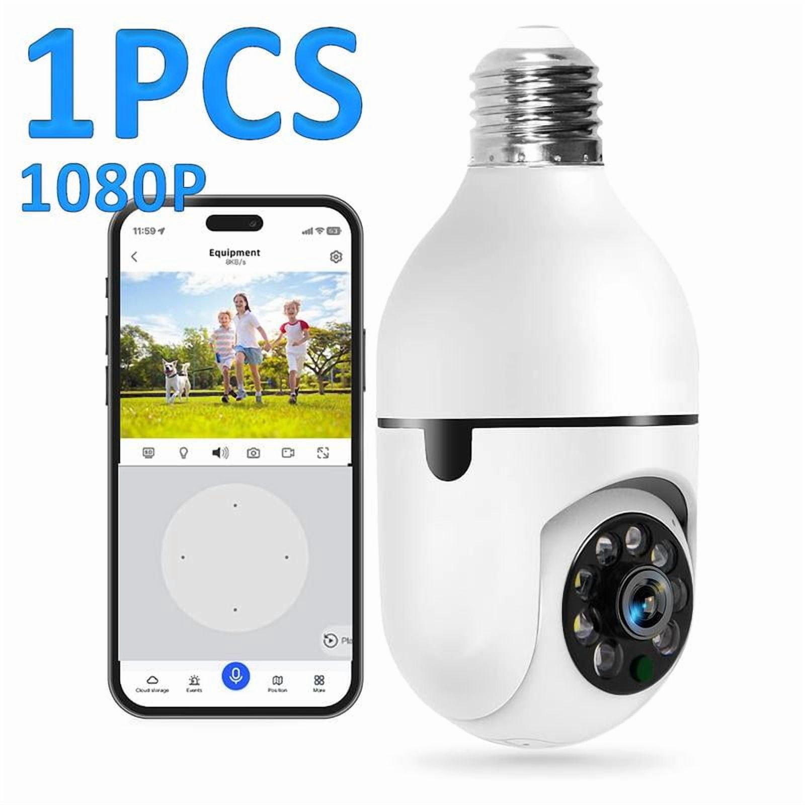 2K/3MP Light Bulb Security Camera, 2.4Ghz Wi-Fi Indoor/Outdoor Full ...