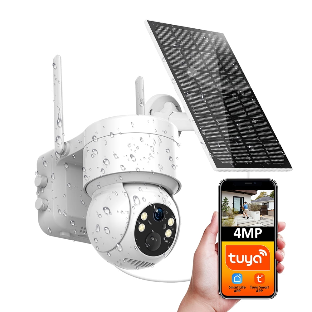 2K 4MP Tuya Smart Life WiFi BLE Rechargeable Battery Solar Outdoor ...
