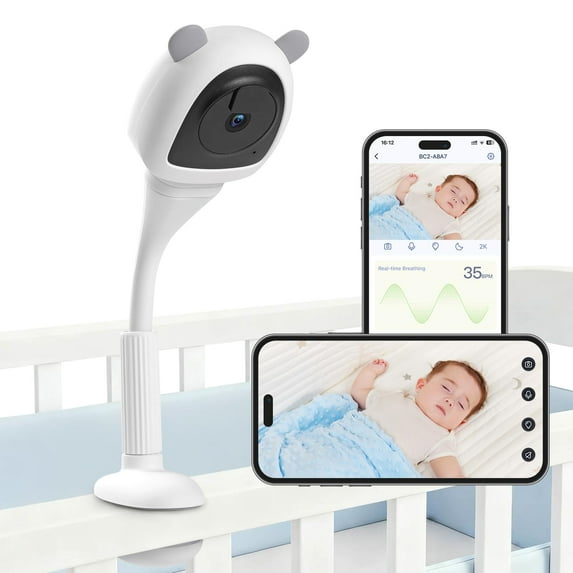 2K Baby Monitor with Camera and Audio Wireless, No WiFi Needed for Crib ...