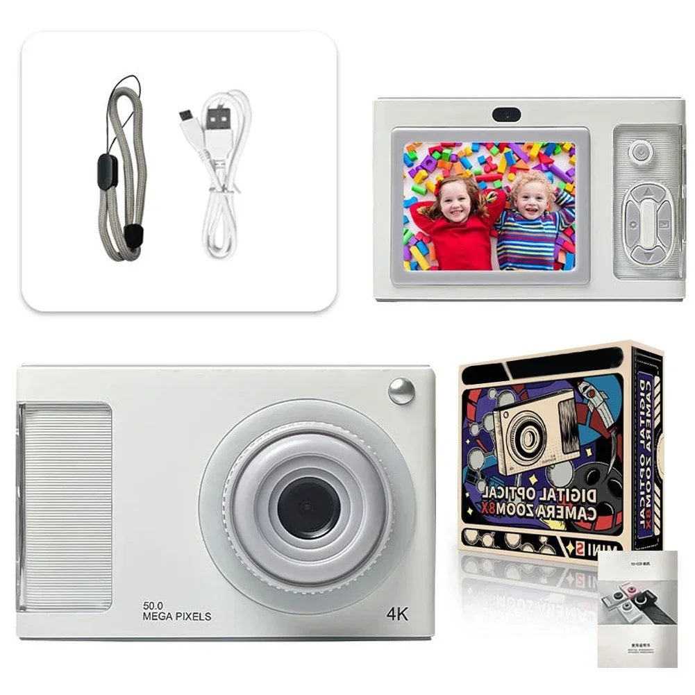 2K CCD Camera 1080P 48MP Portable Kids Camera 4X Zoom with Dual Lenses ...