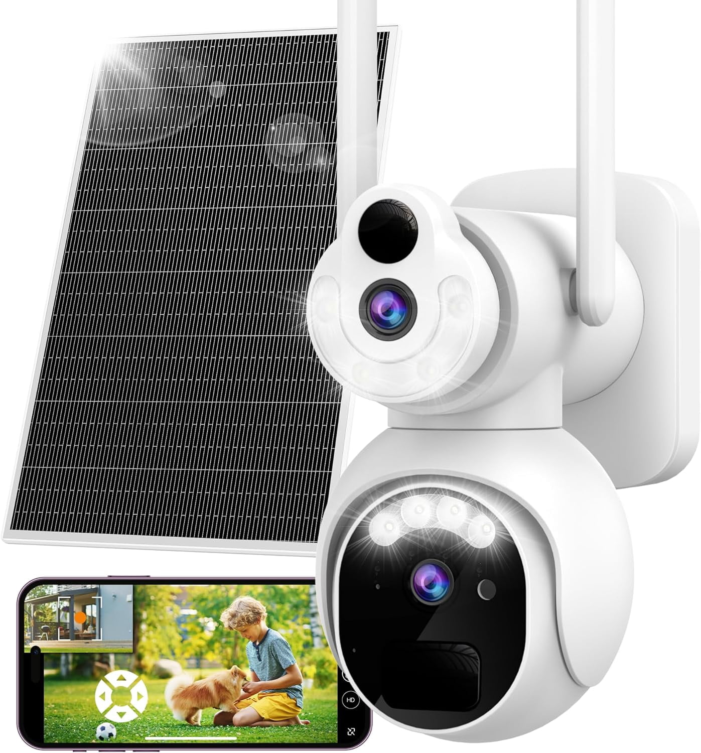 2K Dual Lens Indoor Security Camera, 2.4GHz WiFi Indoor Camera for Home ...