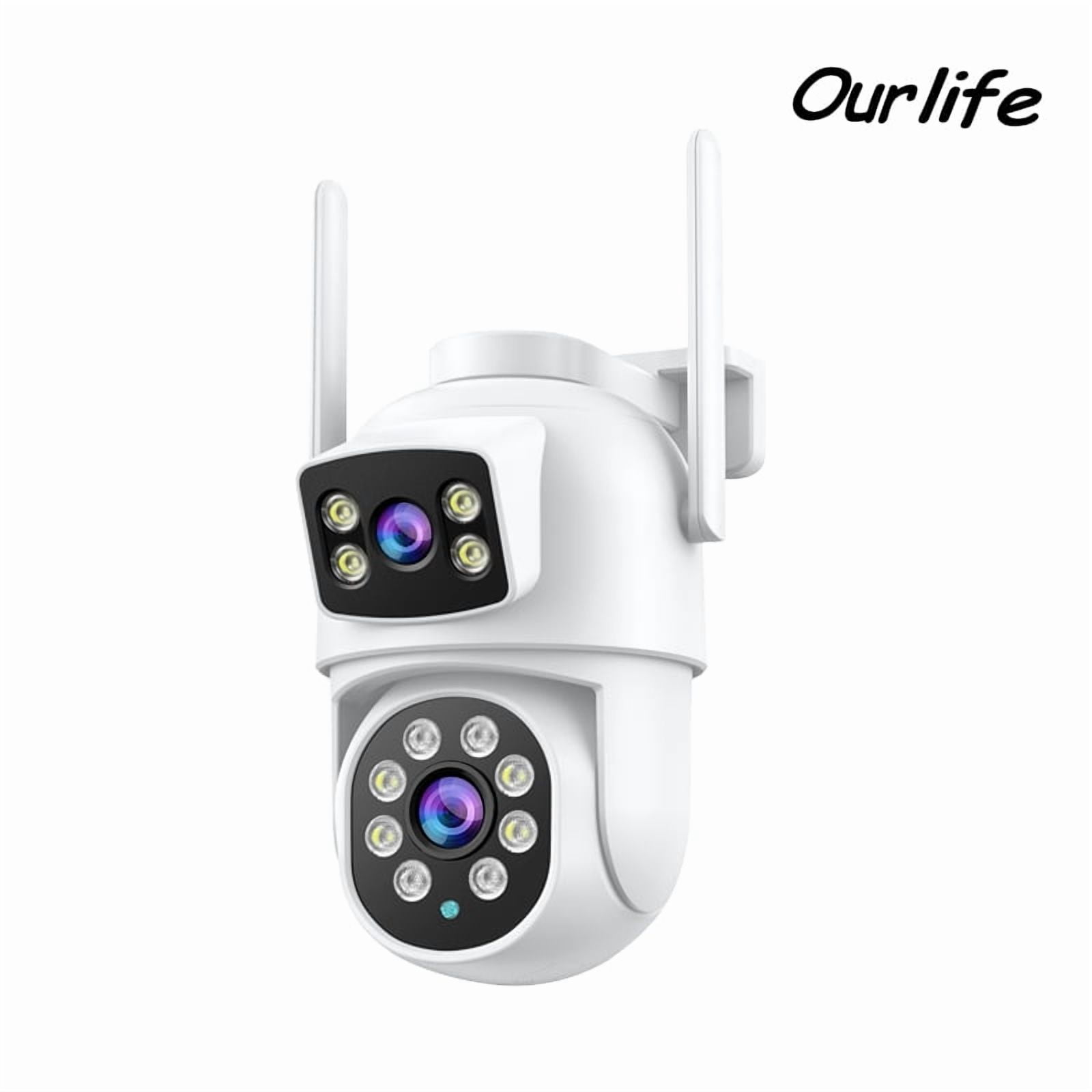 2K Dual-Lens Outdoor Security Camera, 2MP PTZ WiFi Camera with 2.4G/5G ...