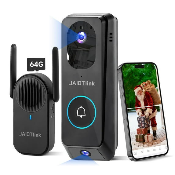 2K Dual Lens Video Doorbell Camera Wireless with Chime, Package ...