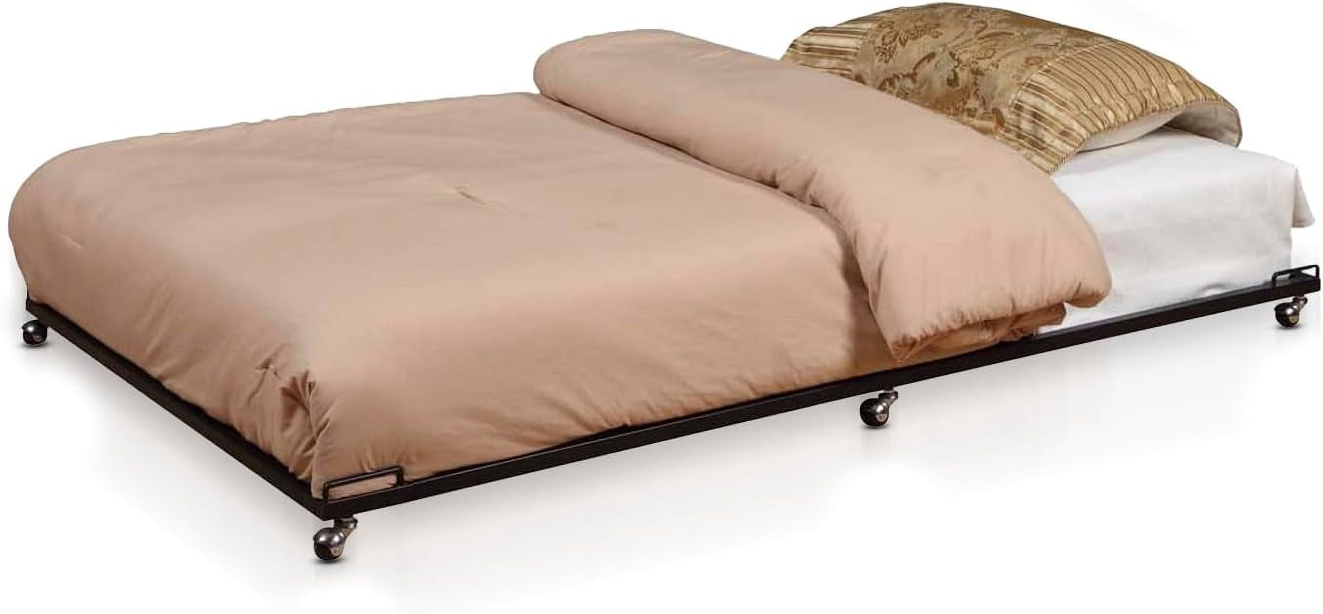2K Furniture Designs - Twin Size Black Metal Roll Out Trundle Bed Frame ...