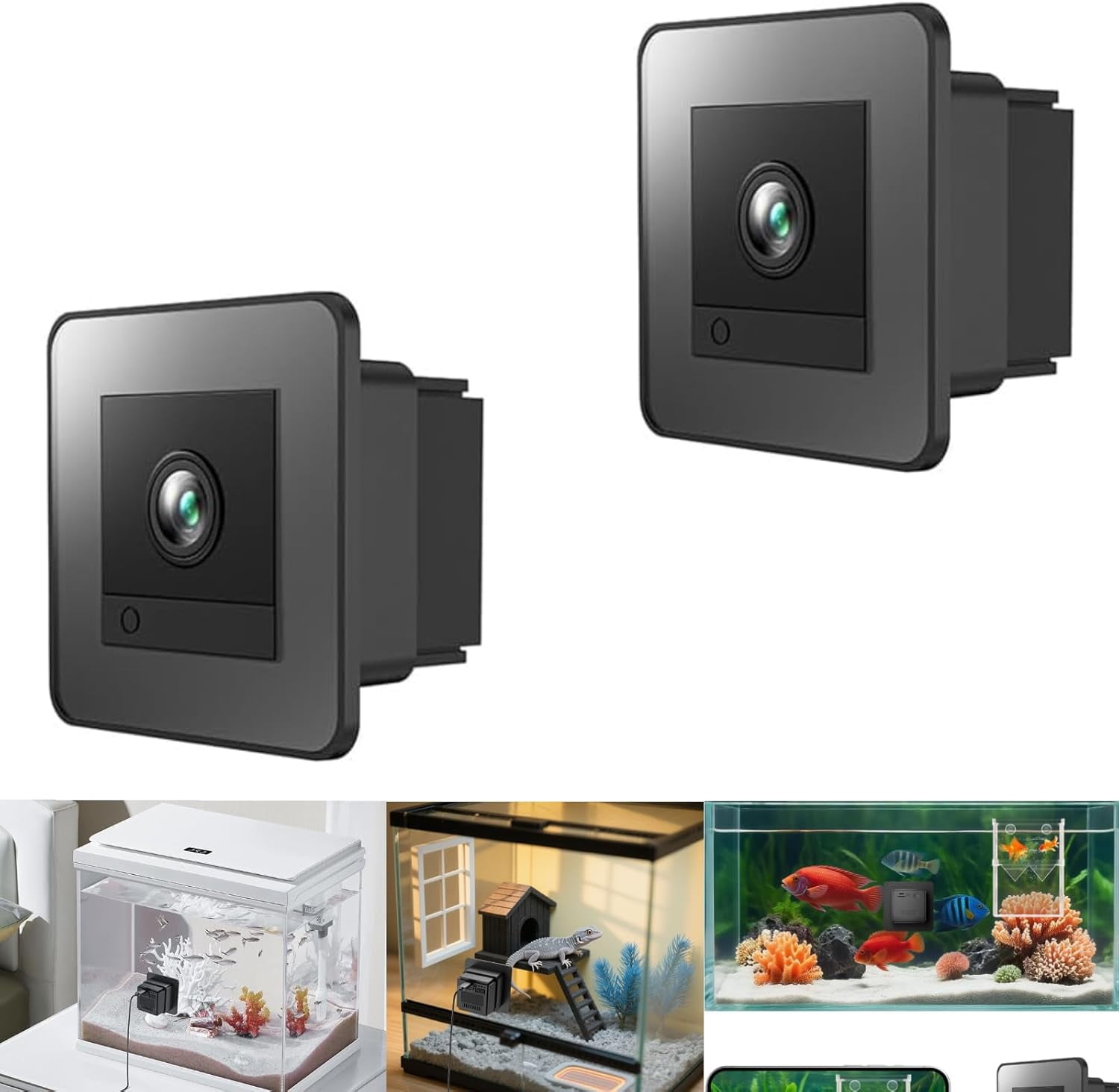 2K HD Aquarium Camera & Terrarium WiFi Pet Camera, 140° Wide-Angle Anti ...