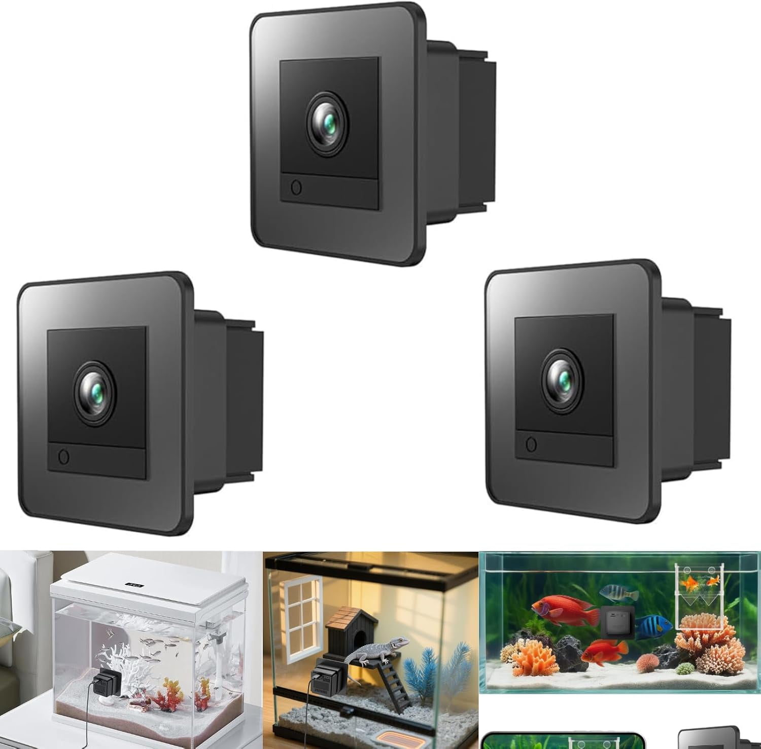 2K HD Aquarium Camera & Terrarium WiFi Pet Camera, 140° Wide-Angle Anti ...
