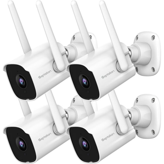 2K Home Security Cameras, 4 Pack Wired WiFi Outdoor Security Cameras ...