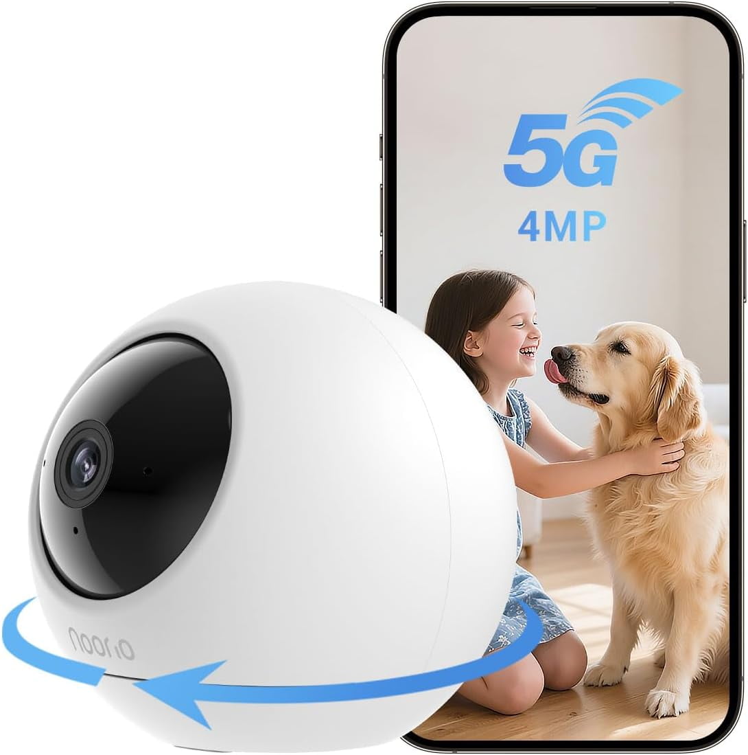 2K Indoor Security Camera with 5GHz WiFi - 360° Pan Tilt Pet Camera for ...