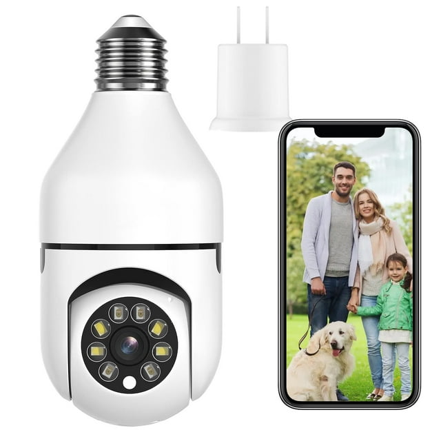 2K Light Bulb Security Camera, 2.4GHz/5GHz WiFi Lightbulb Cameras for ...