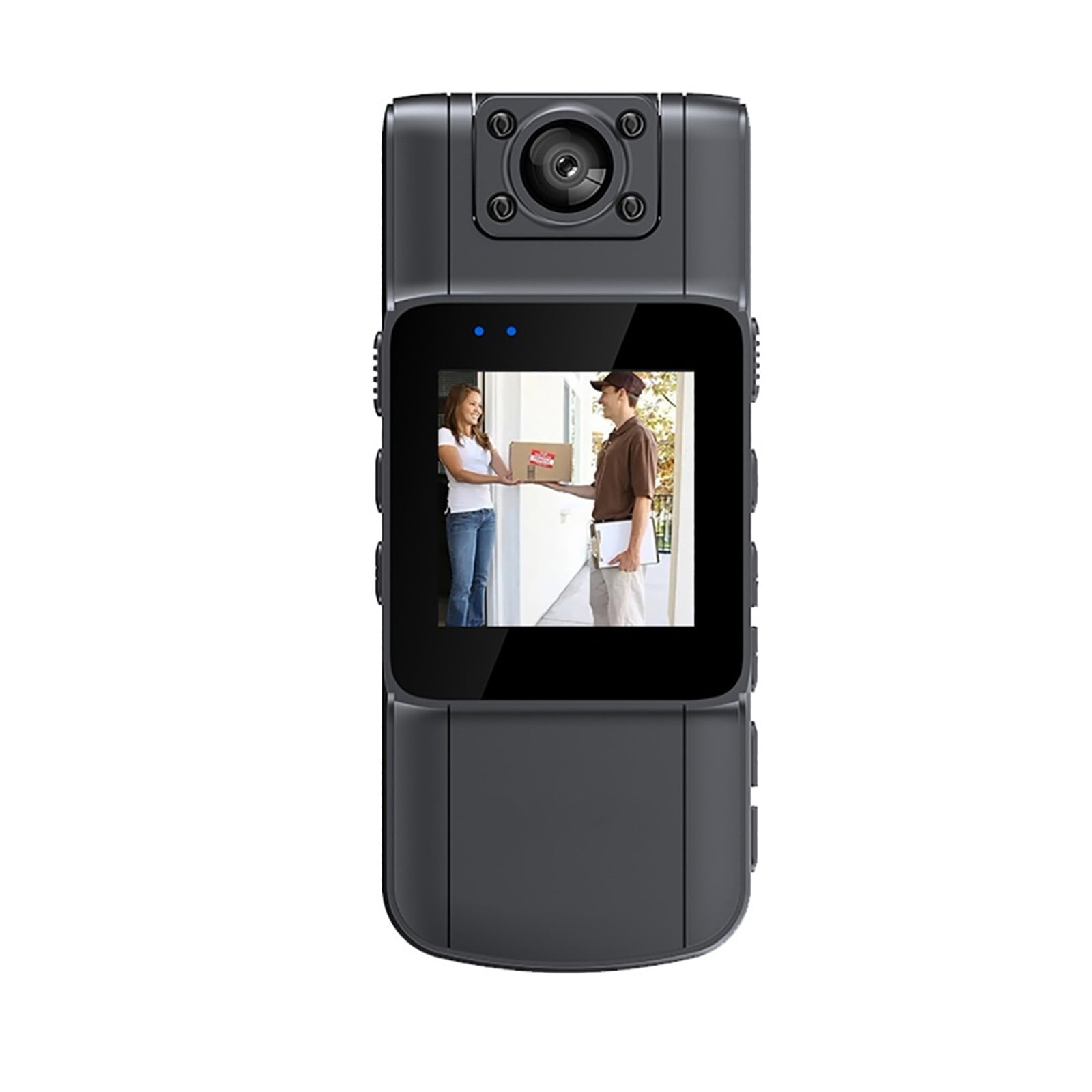 2K Mini Camera HD LED Screen 180 Rotatable Len Police Body Worn Cameras ...