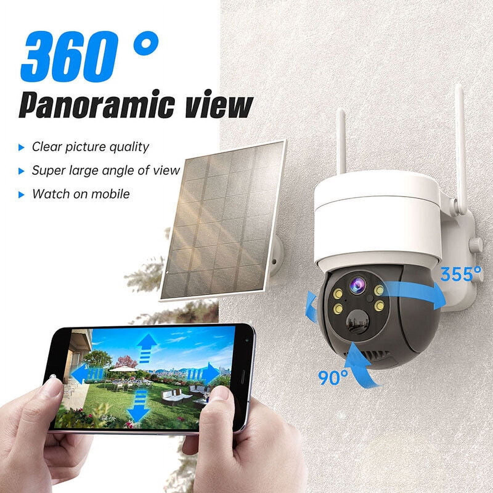 2K Outdoor Security Camera – Solar Powered Wireless Camera, Smart Alarm ...