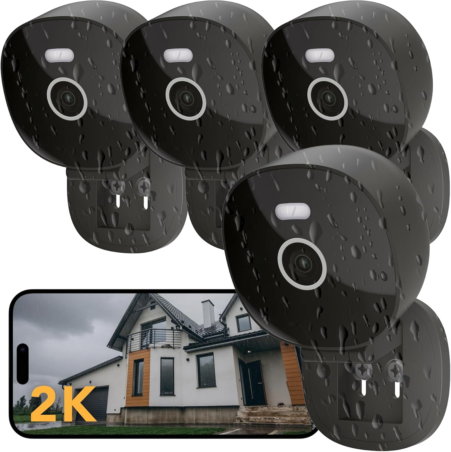 2K Security Camera, Outdoor/Indoor for Home, Pet, Baby, Nanny, IP65 ...