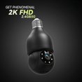 2K Smart Bulb Security Camera, 360 ° PTZ, Dual Band WiFi, Night Vision ...
