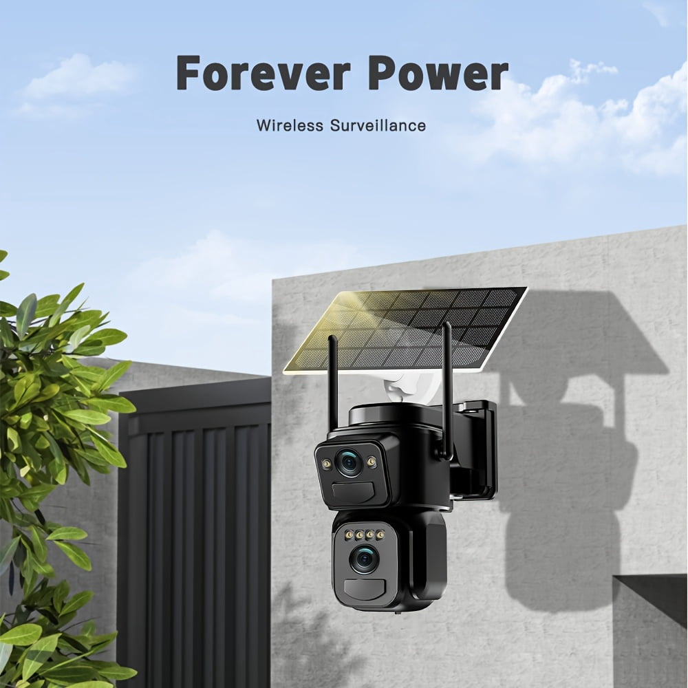 2K Solar Security Camera - 2.4G/5G WiFi, 360° View, 10X Zoom, Color ...