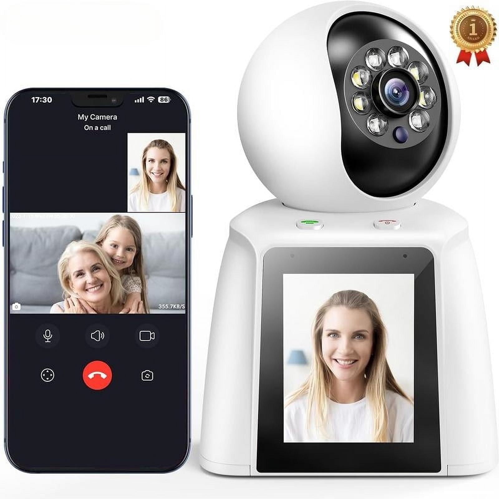 2K Video Call Security Camera Indoor, Nanny Monitor Pet Camera,Two-Way ...