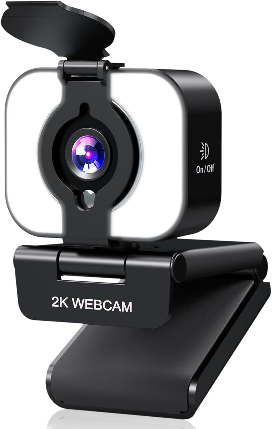 2K Webcam for PC, Web Camera with Microphone, Light, Privacy Cover ...