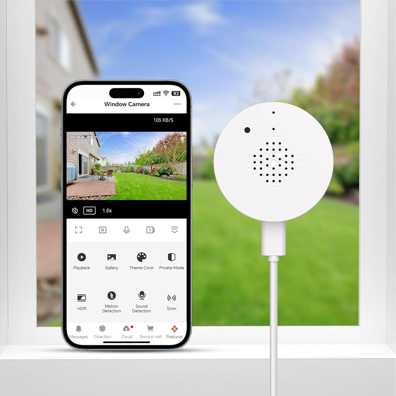 2K Window Camera for Home Security with Full Color Night Vision, 2.4GHz ...