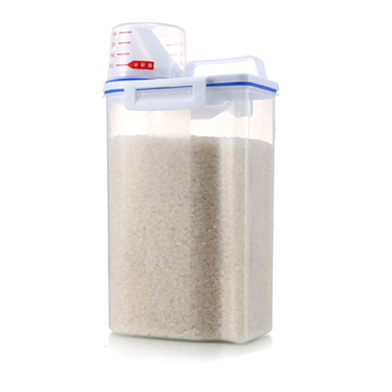 2KG BPA-Free Transparent Rice Storage Container with Measuring Cup Lid ...