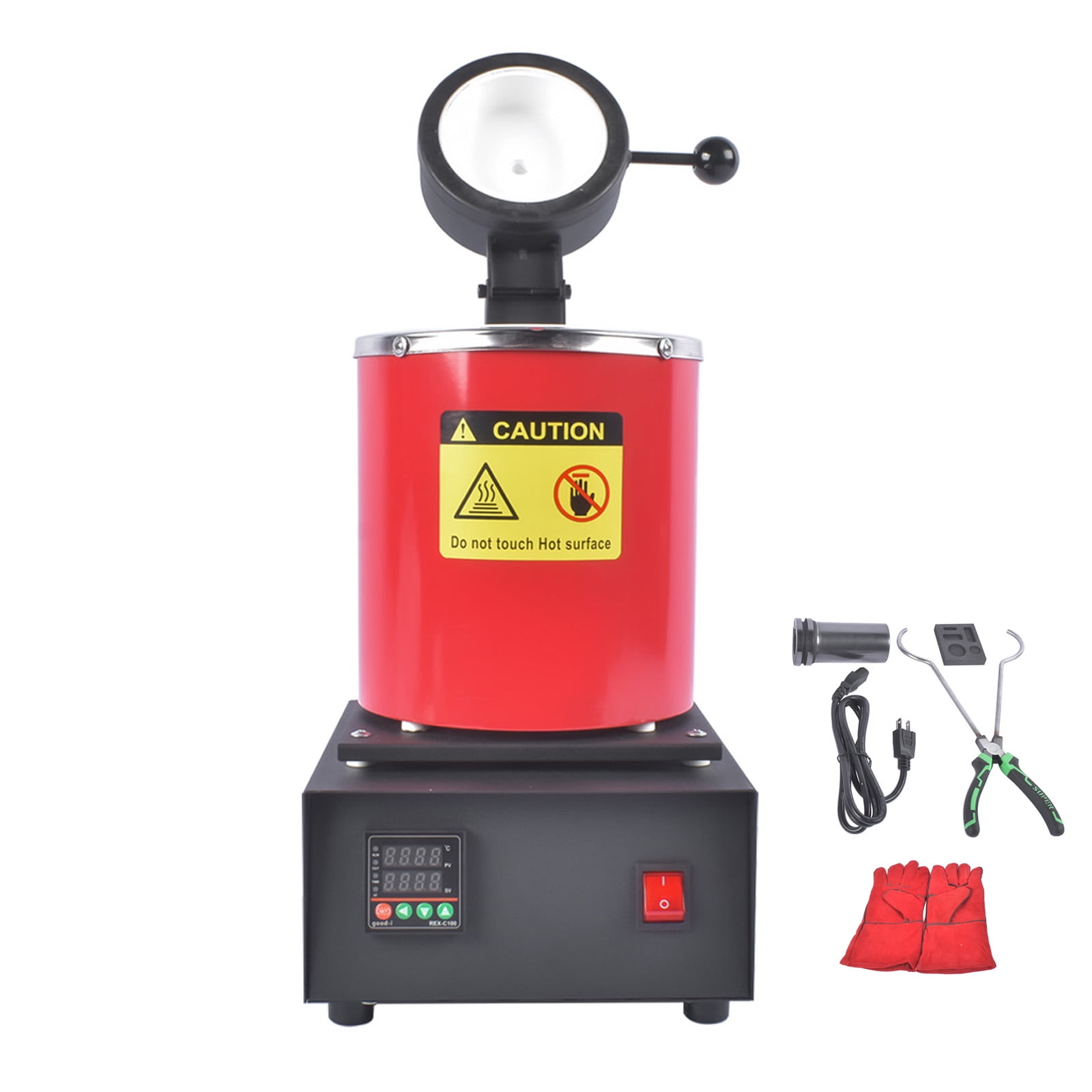 2KG Gold Melting Furnace, 1500W 2012°F Melting Furnace Digital Smelting ...