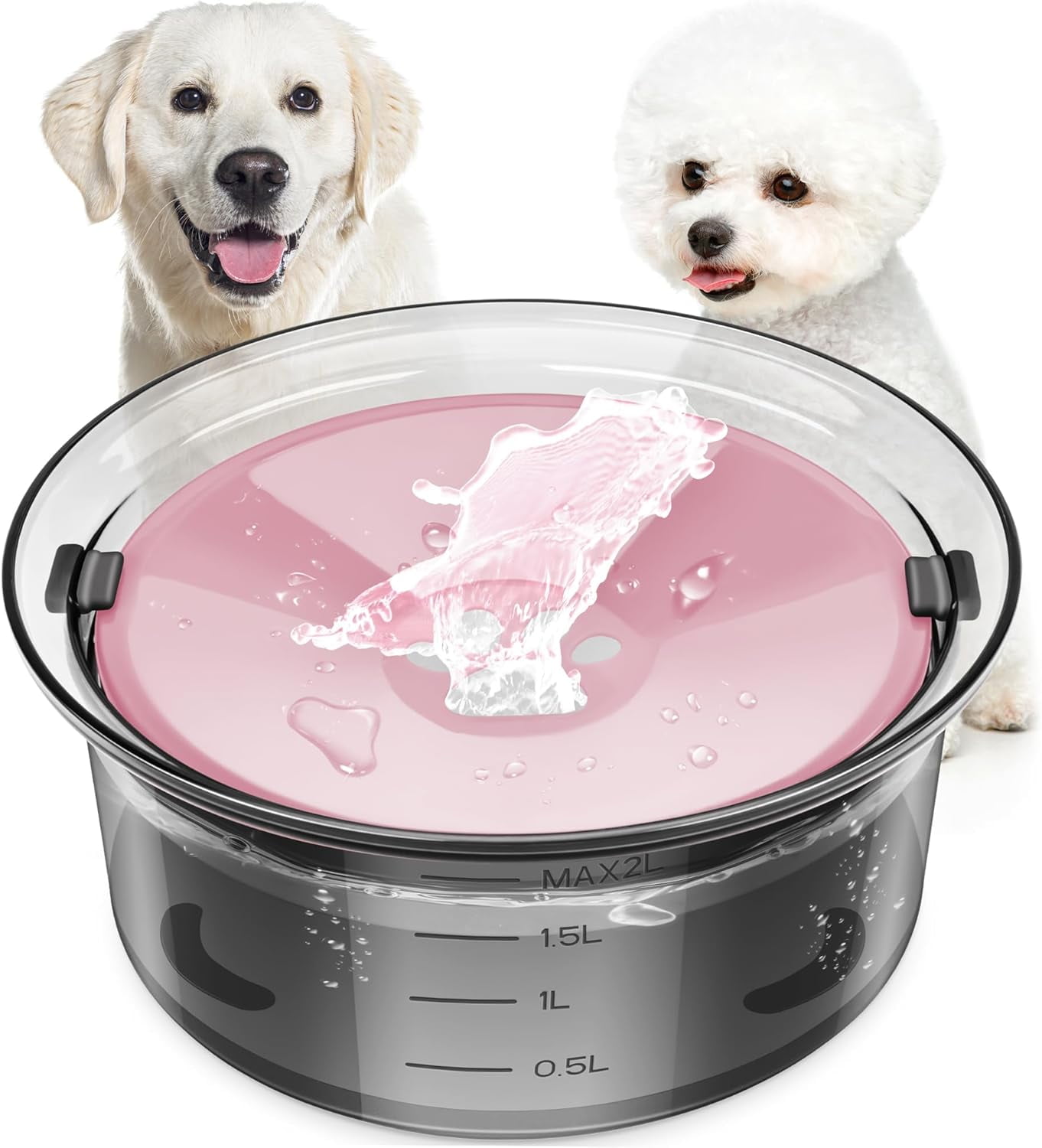 2L Dog Water Bowl No Spill, 70oz Large Spill Proof Dog Water Bowl ...