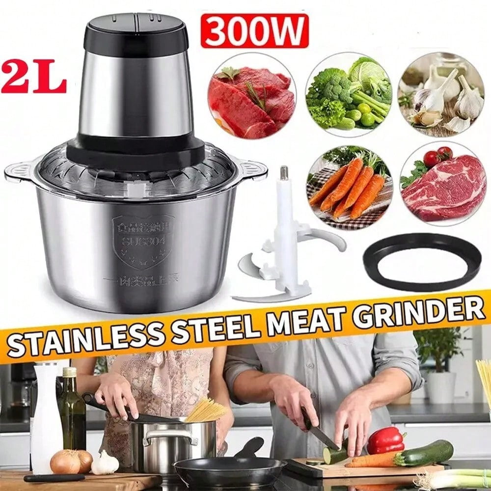 2L Electric Food Chopper Electric Stainless Steel Processor Meat ...