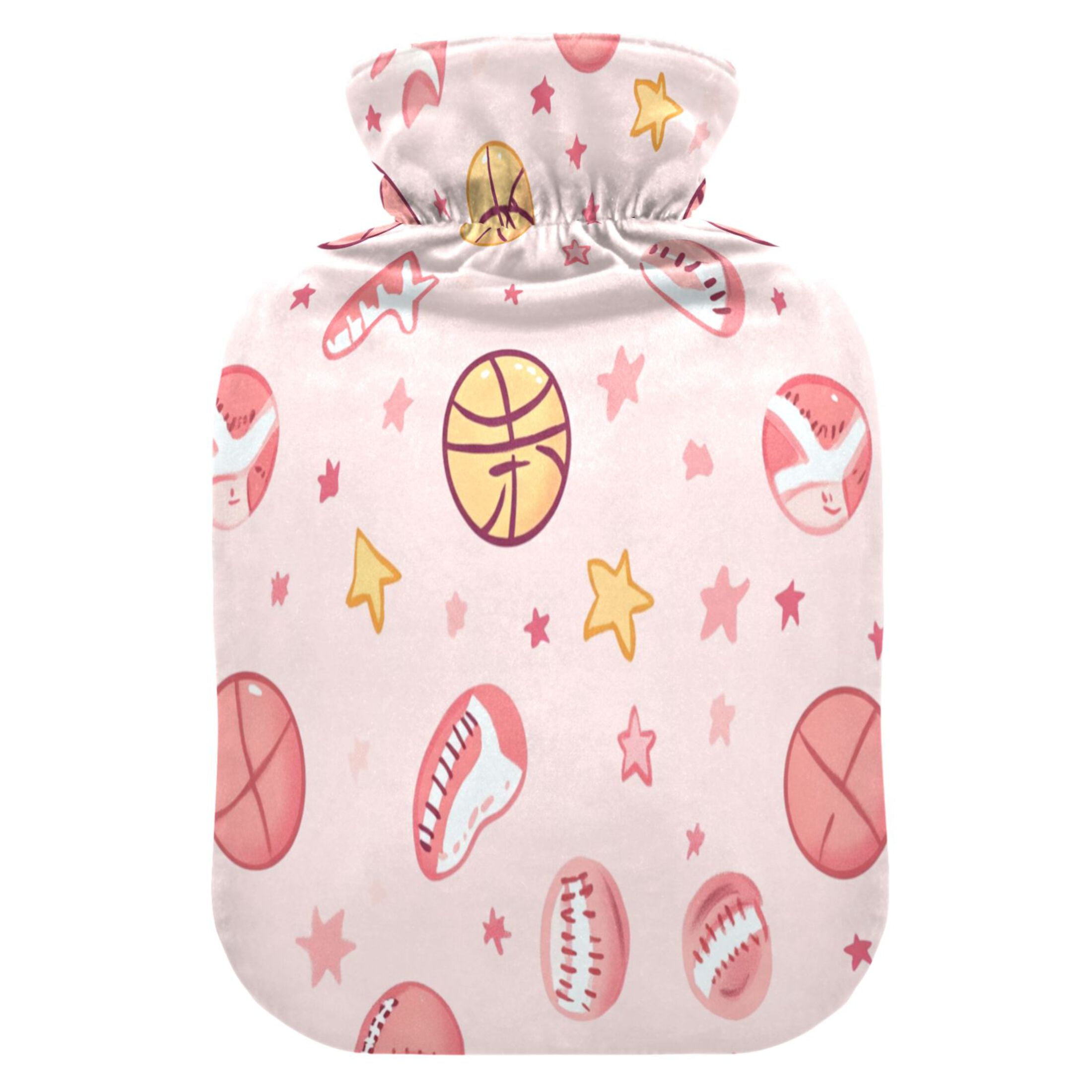 2L Hot Water Bottle with Soft Velvet Cover PVC Hot Water Bag for Pain ...