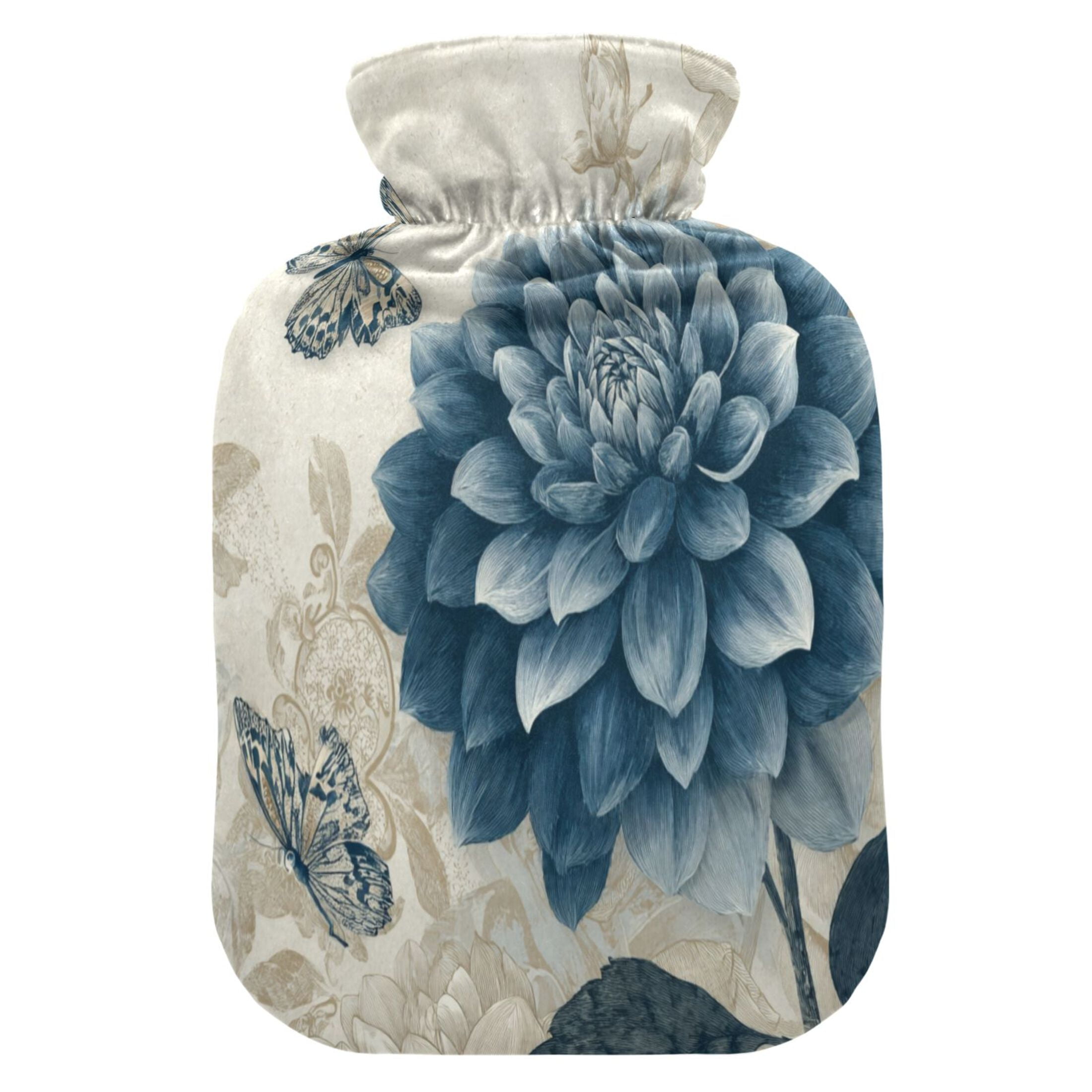 2L Hot Water Bottle with Soft Velvet Cover PVC Hot Water Bag for Pain ...