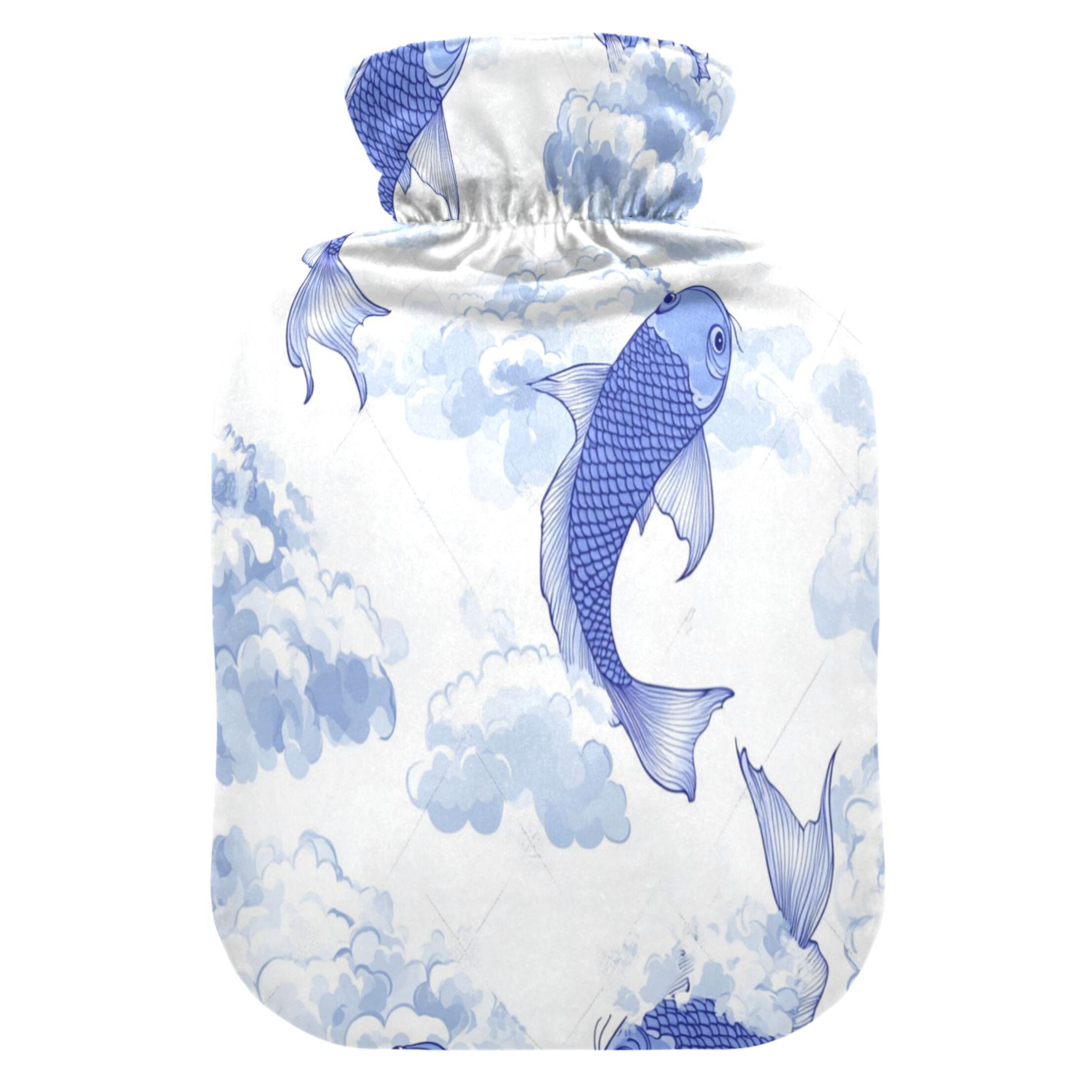 2L Hot Water Bottle with Soft Velvet Cover PVC Hot Water Bag for Pain ...