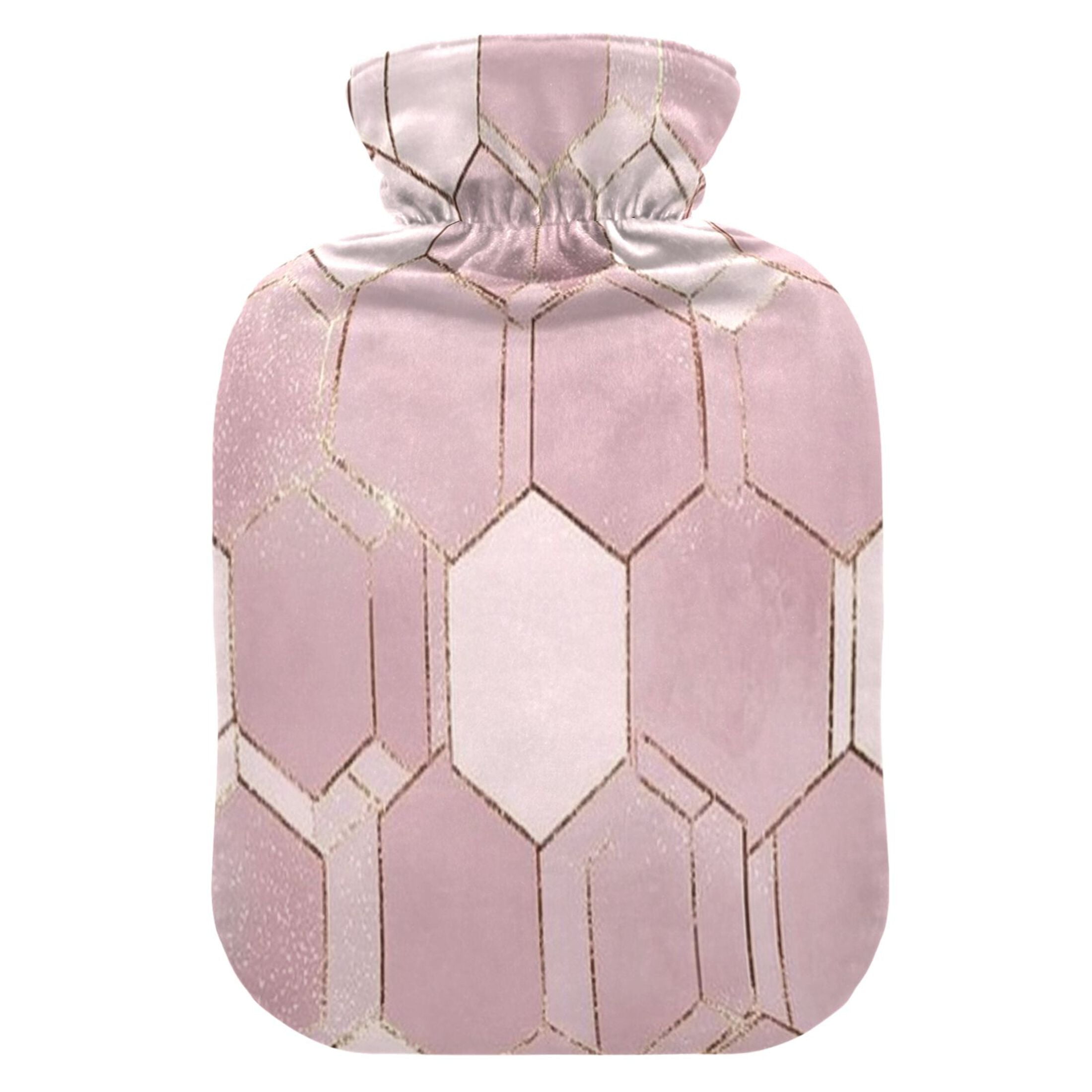 2L Hot Water Bottle with Soft Velvet Cover PVC Hot Water Bag for Pain ...