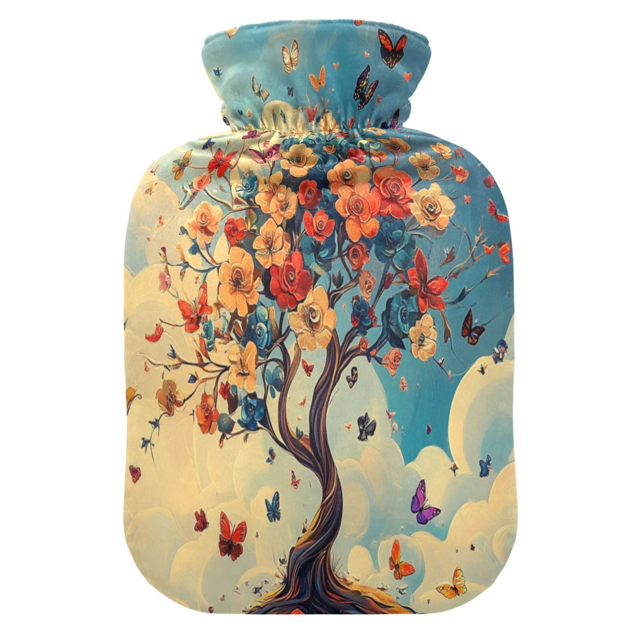 2L Hot Water Bottle with Soft Velvet Cover PVC Hot Water Bag for Pain ...